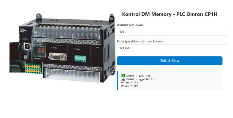 📄 Komunikasi PHP ↔️ PLC Omron CP1H via FINS UDP